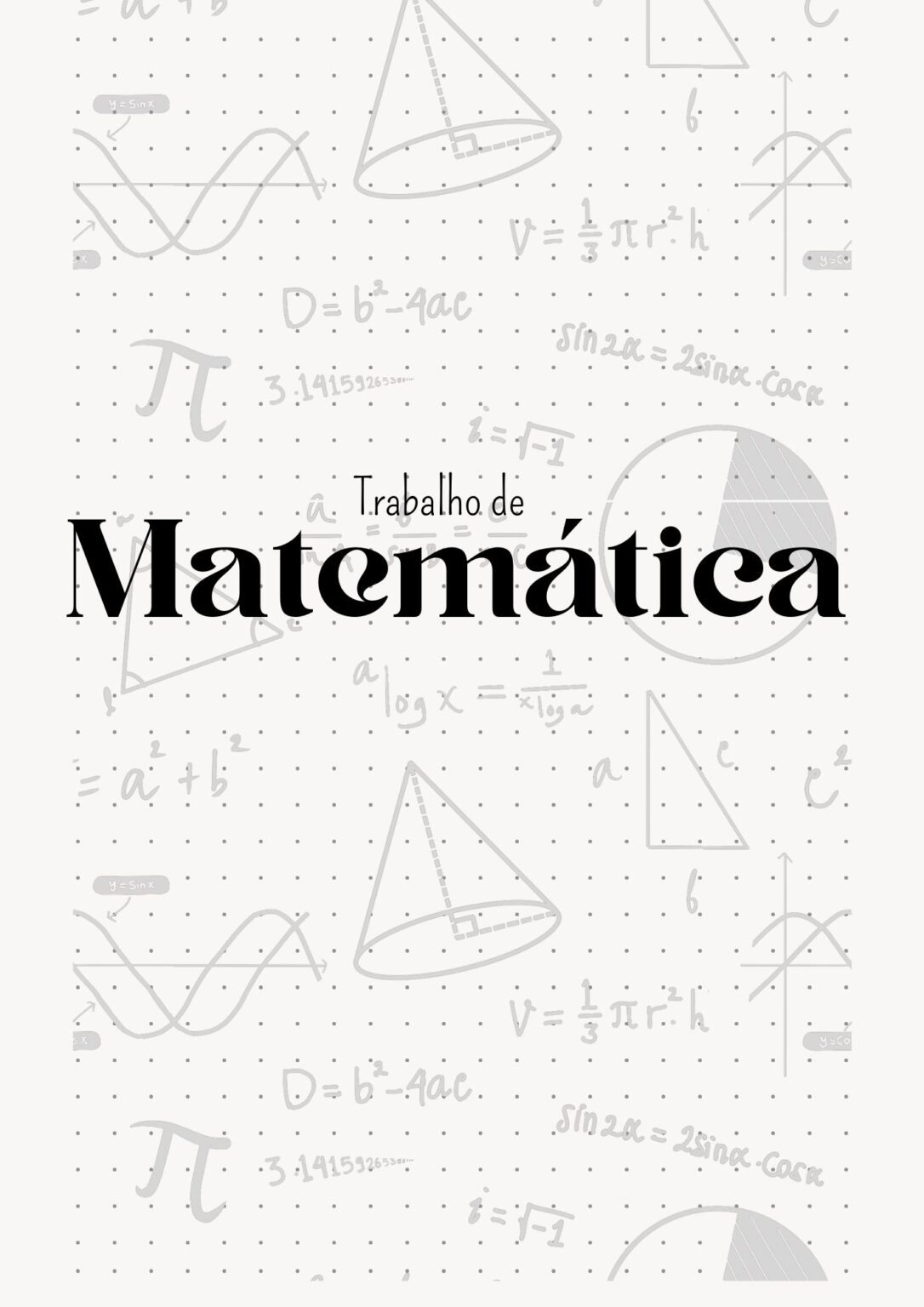 Capa de trabalho de matemática para imprimir - :: Casa & Artesanato