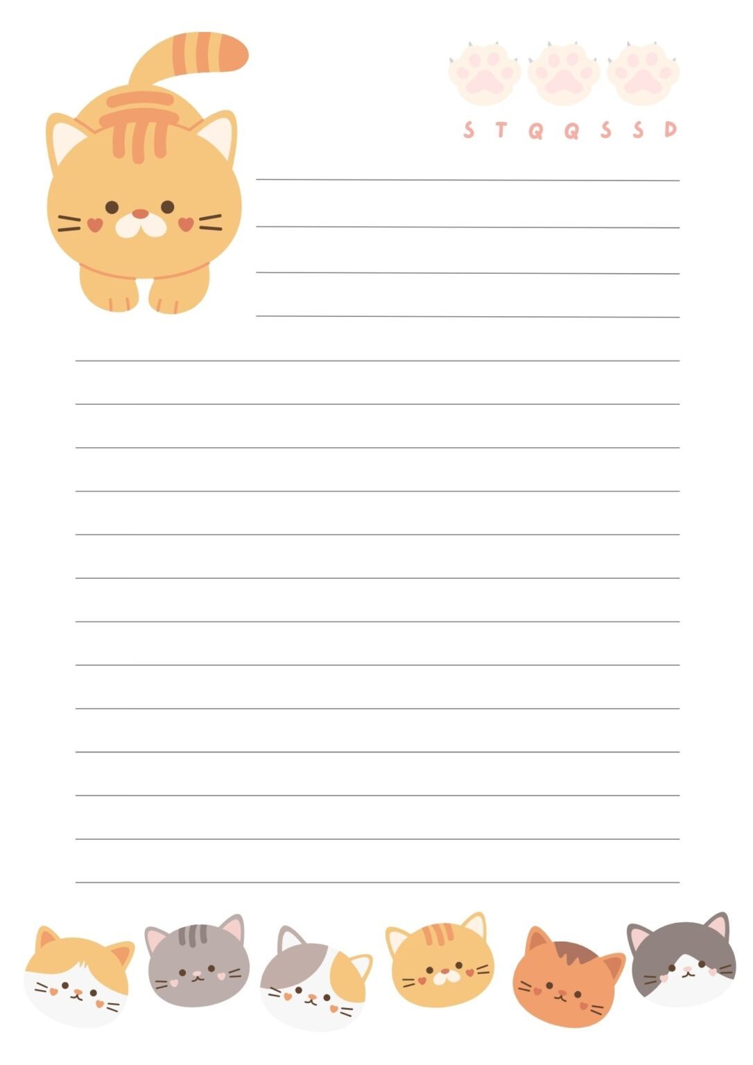 Folhas pautadas imprimir: Veja modelos - :: Casa & Artesanato