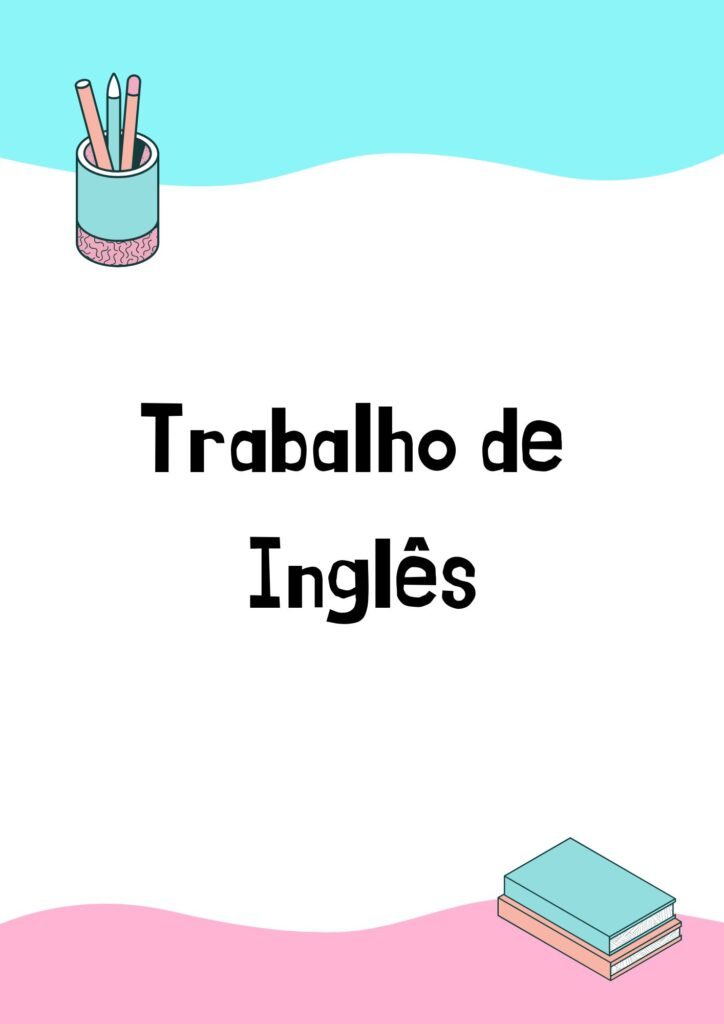 Capa de trabalho de inglês simples - :: Casa & Artesanato