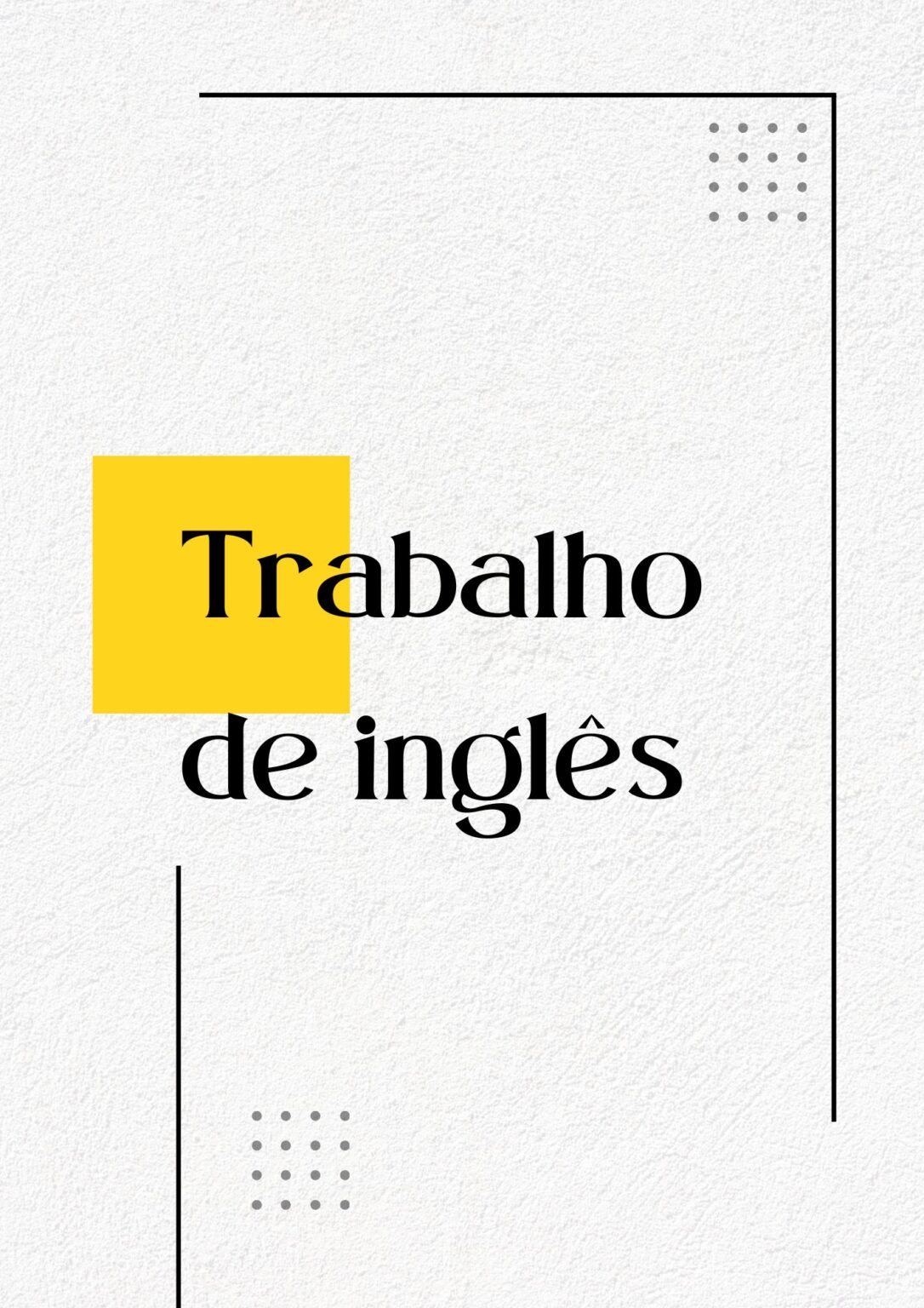 Capa de trabalho de inglês simples - :: Casa & Artesanato