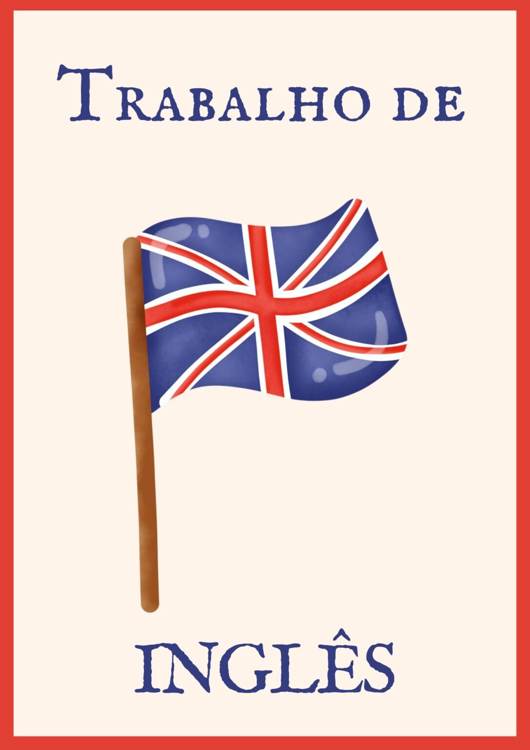 Capa de trabalho de inglês simples - :: Casa & Artesanato